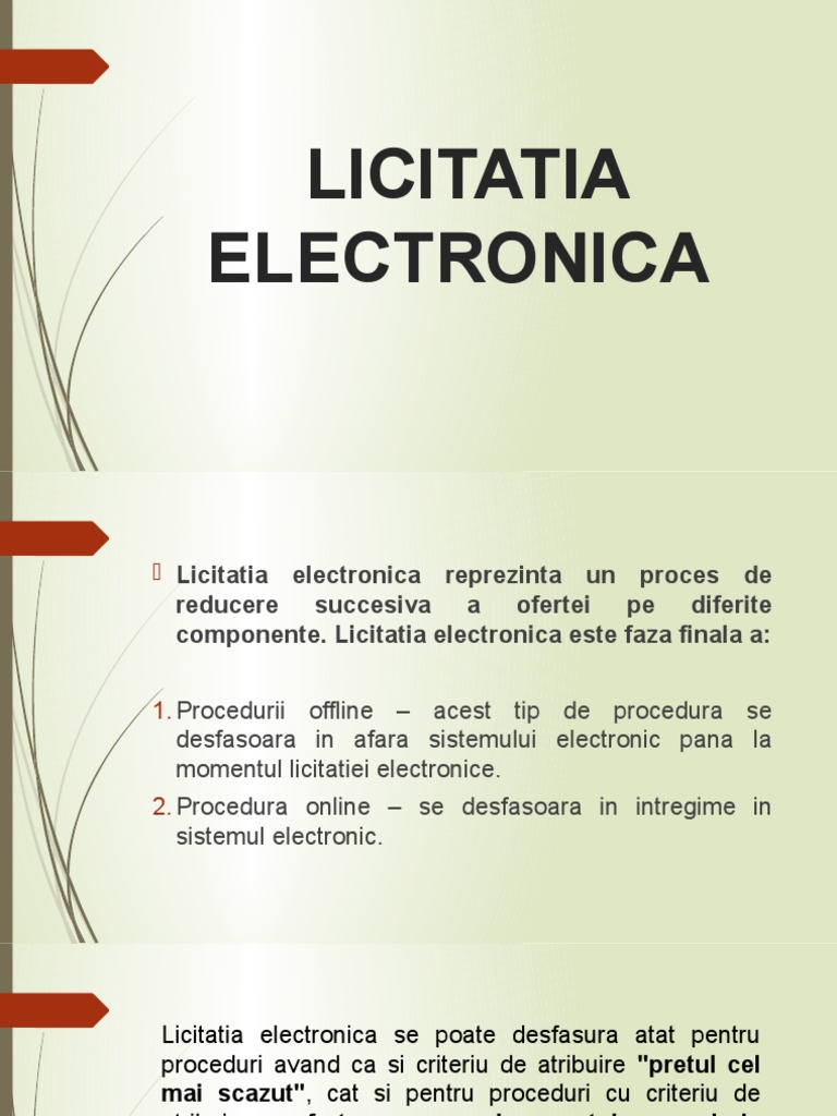 Licitatie Electronica | PDF