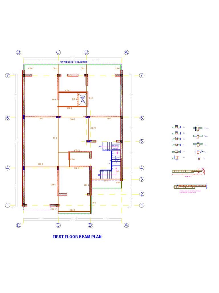 Beam Plan of First Floor | PDF | Structural Engineering | Civil Engineering