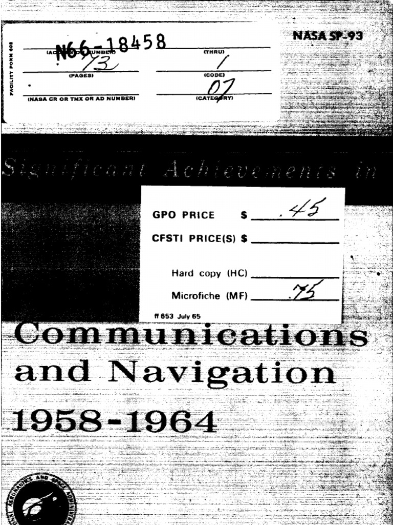 Significant Achievements in Space Communications and Navigation ...