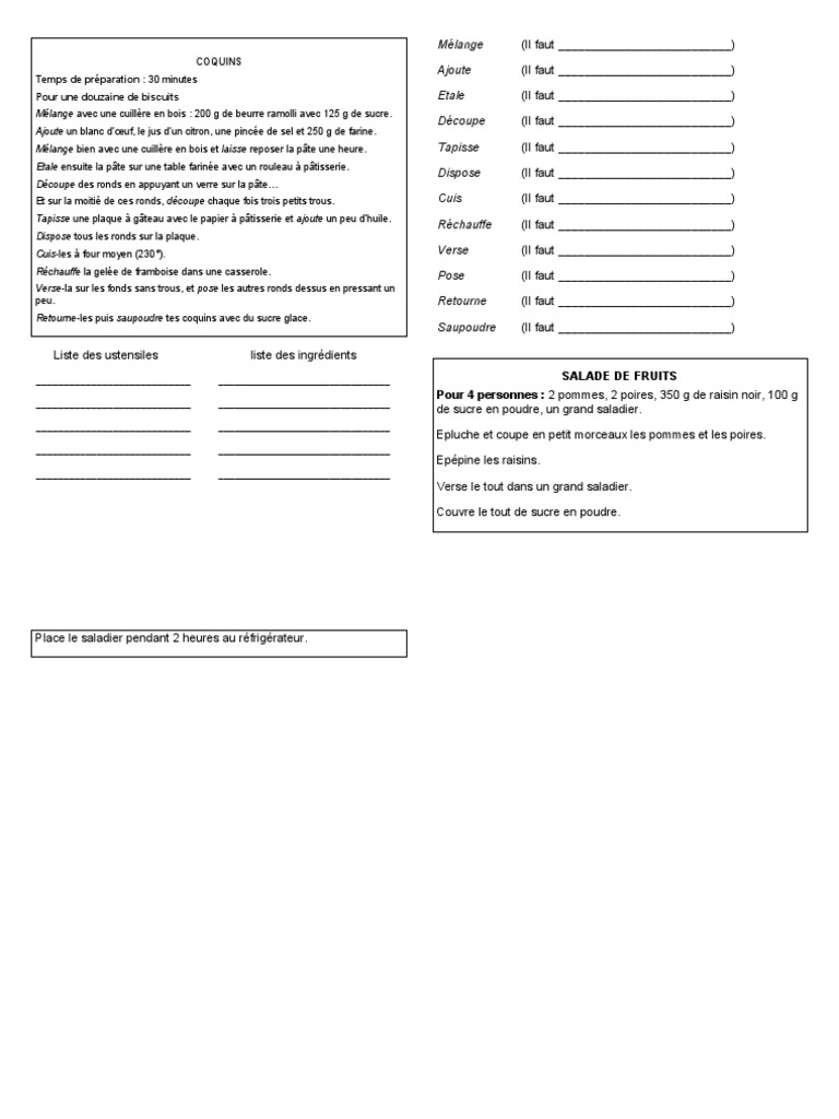 Recette RELEVER DE VERBES | PDF | Biscuit | Cuisine européenne