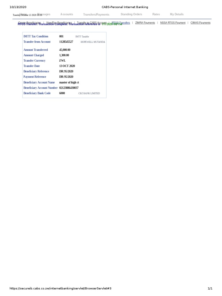 CABS-Personal Internet Banking PDF | PDF