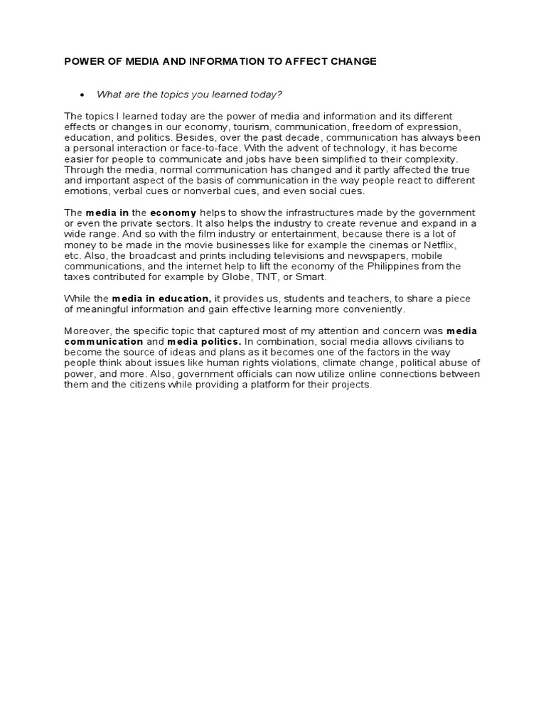 Media's Impact on Social Change | PDF | Social Science