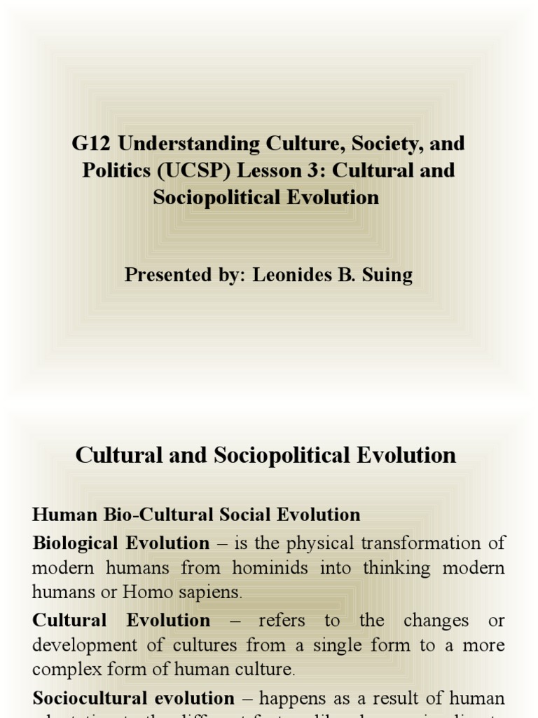 G12 UCSP PPT Lesson 3 | PDF | Paleolithic | Evolution