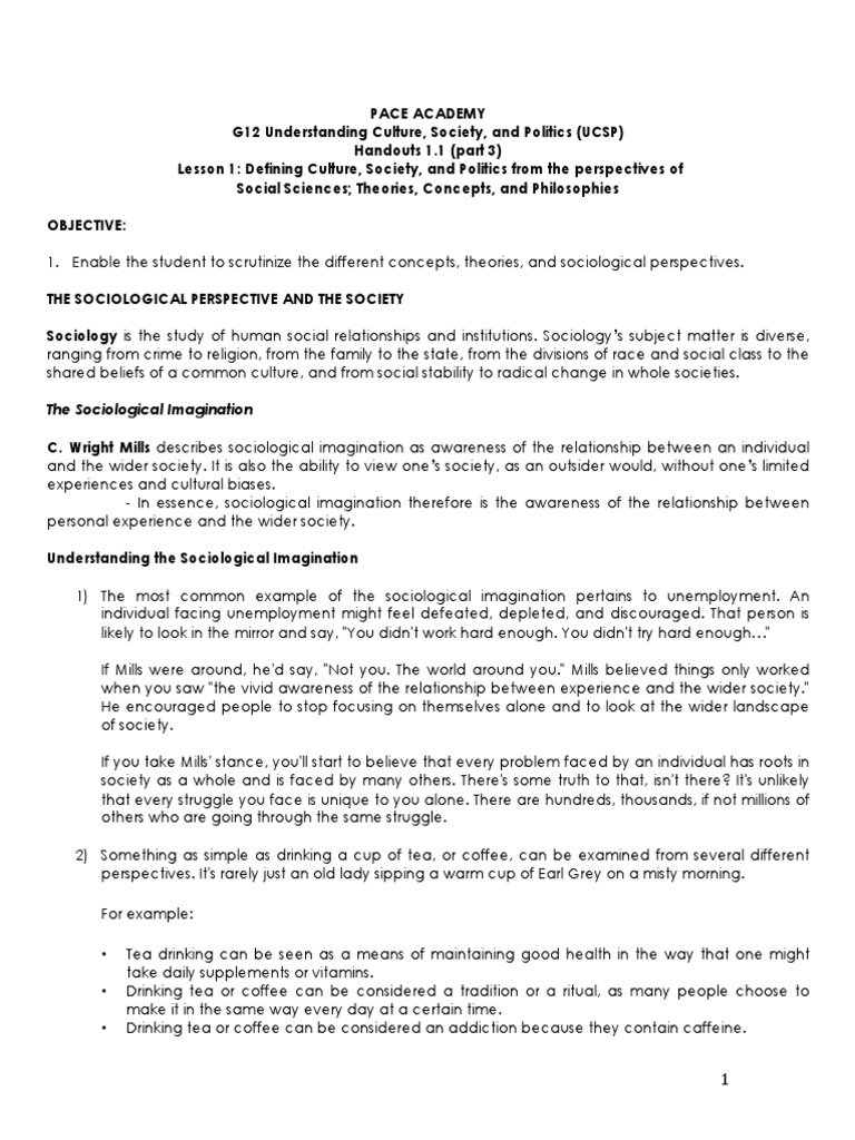 G12 UCSP Lesson 1 Handouts (Part 3) PDF | PDF | Deviance (Sociology) | Sociology