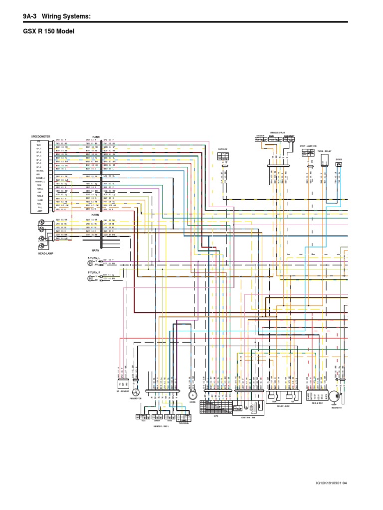 9A-3 Wiring Systems: GSX R 150 Model: Harn Speedometer | PDF