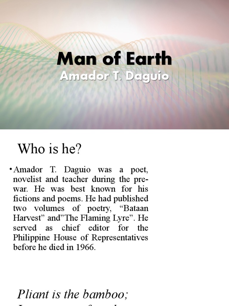 Amador T. Daguio's "Man of Earth" | PDF