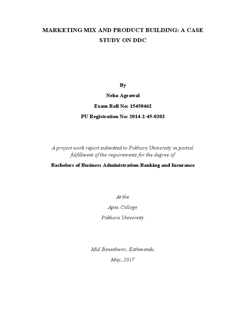 Marketing Mix and Product Building: A Case Study On DDC | PDF | Survey ...