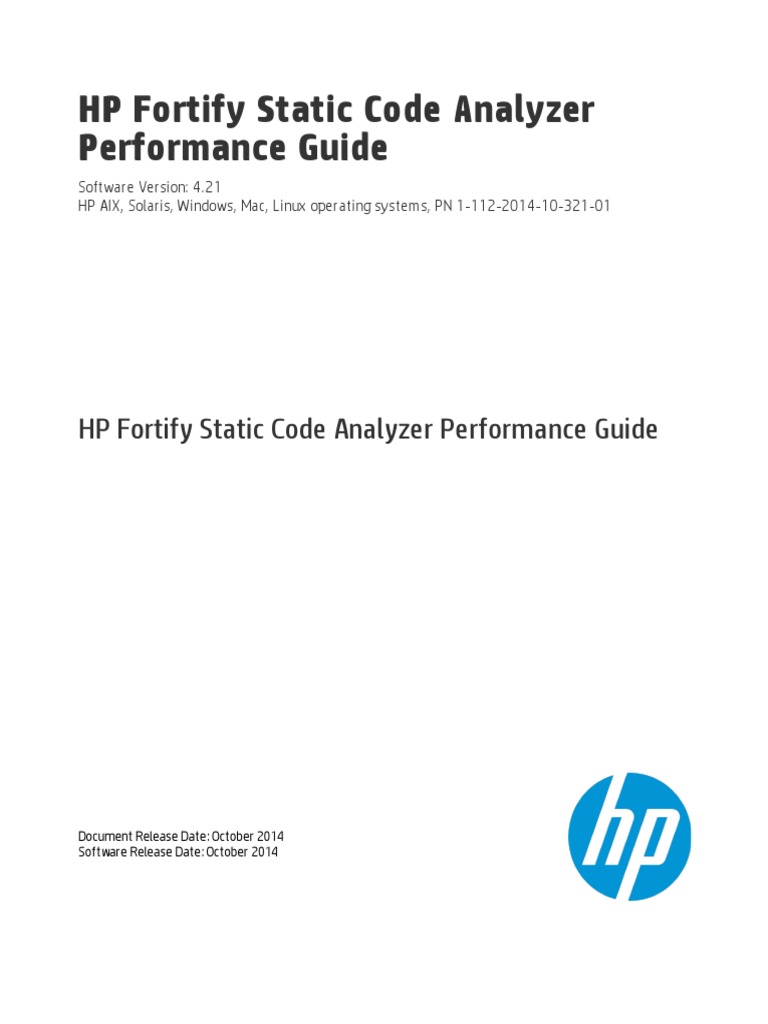 HP Fortify Static Code Analyzer Performance Guide | PDF | 64 Bit Computing | World Wide Web