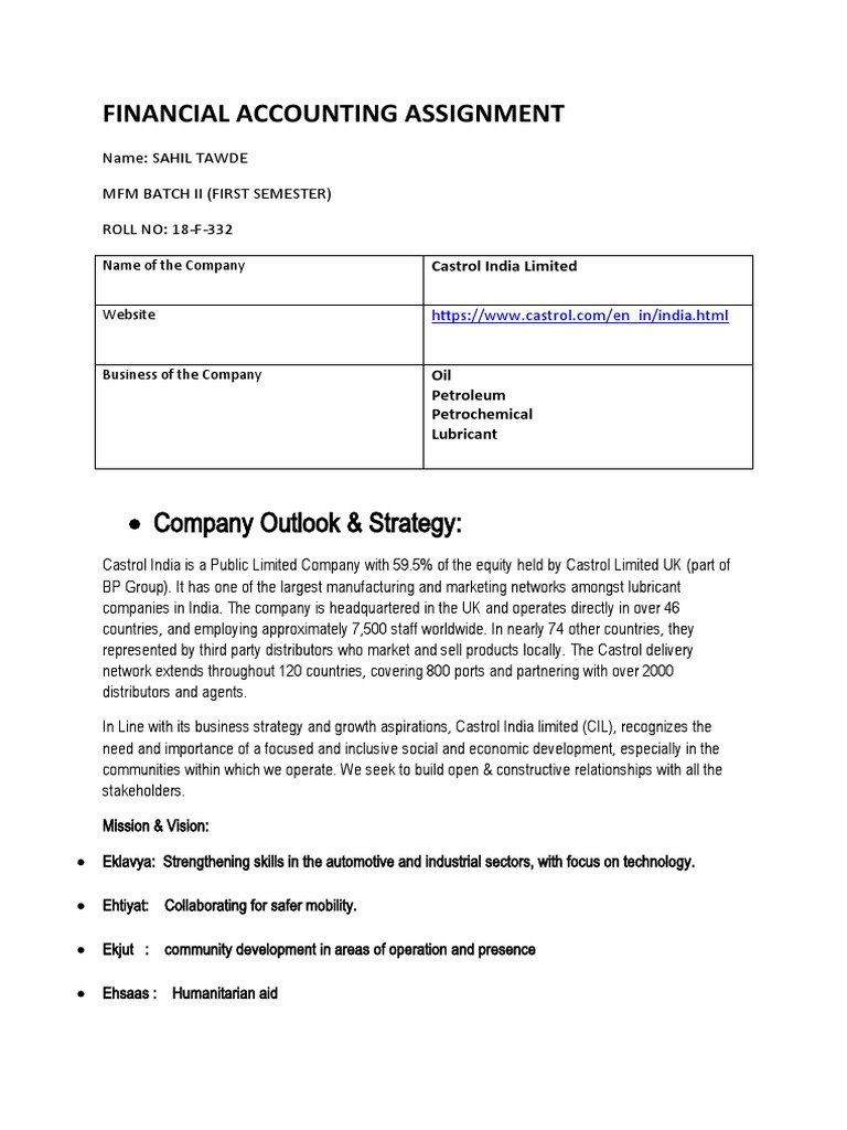 Financial Accounting Assignment | PDF | Debt | Net Income