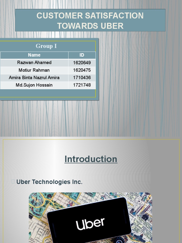 Customer Satisfaction Towards Uber: Group I | PDF