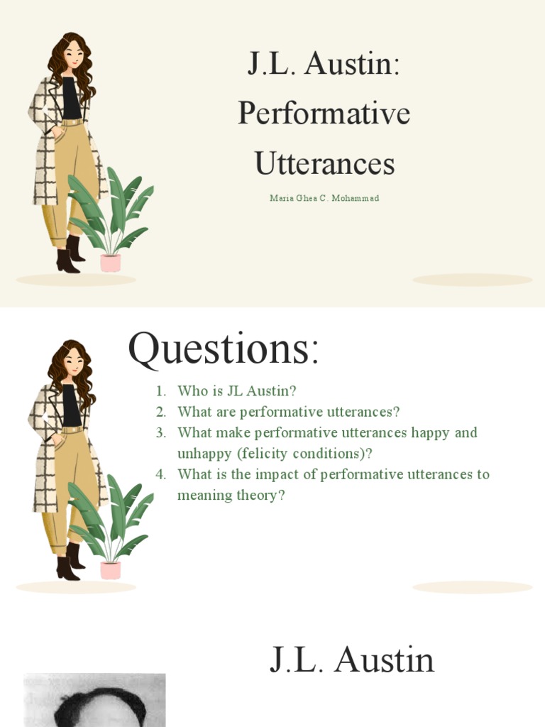 Mohammad, Maria Ghea C. - Austin - Pefromative Utterances | PDF ...