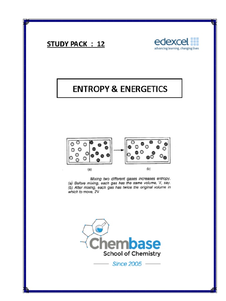 Topic 12 Entropy-Energetics Chemistry Ial Edexcel | PDF | Solvation ...