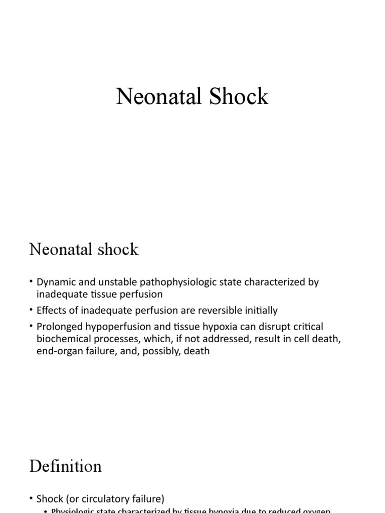 Neonatal Shock | PDF | Shock (Circulatory) | Heart