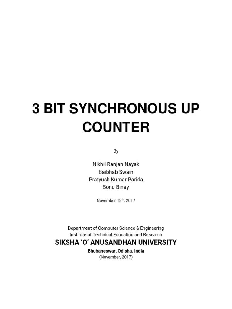 3 Bit Synchronous Up Counter | PDF | Electronic Design | Information ...