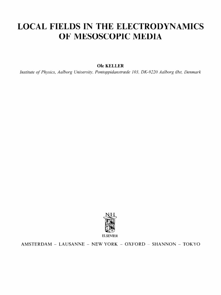 Local Fields in The Electrodynamics | PDF | Classical Electromagnetism ...