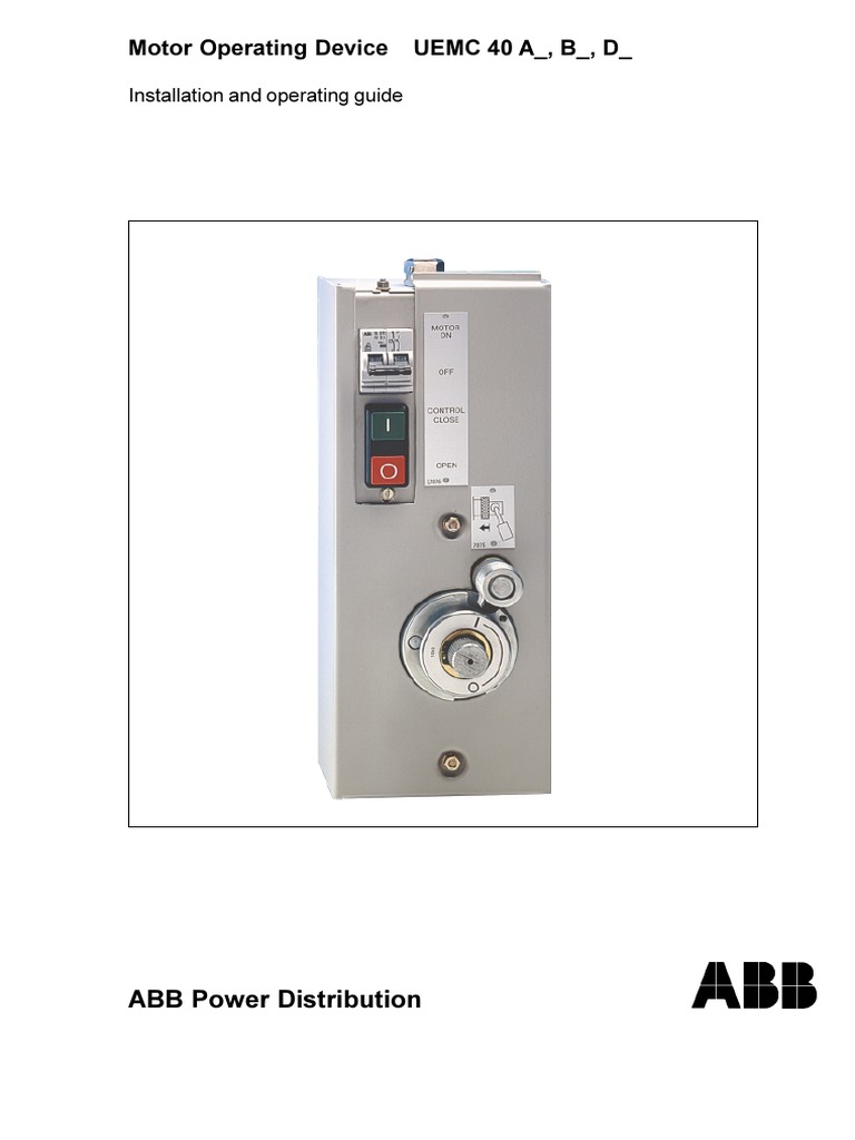 Motor Operating Device UEMC 40 A - , B - , D - : Installation and ...