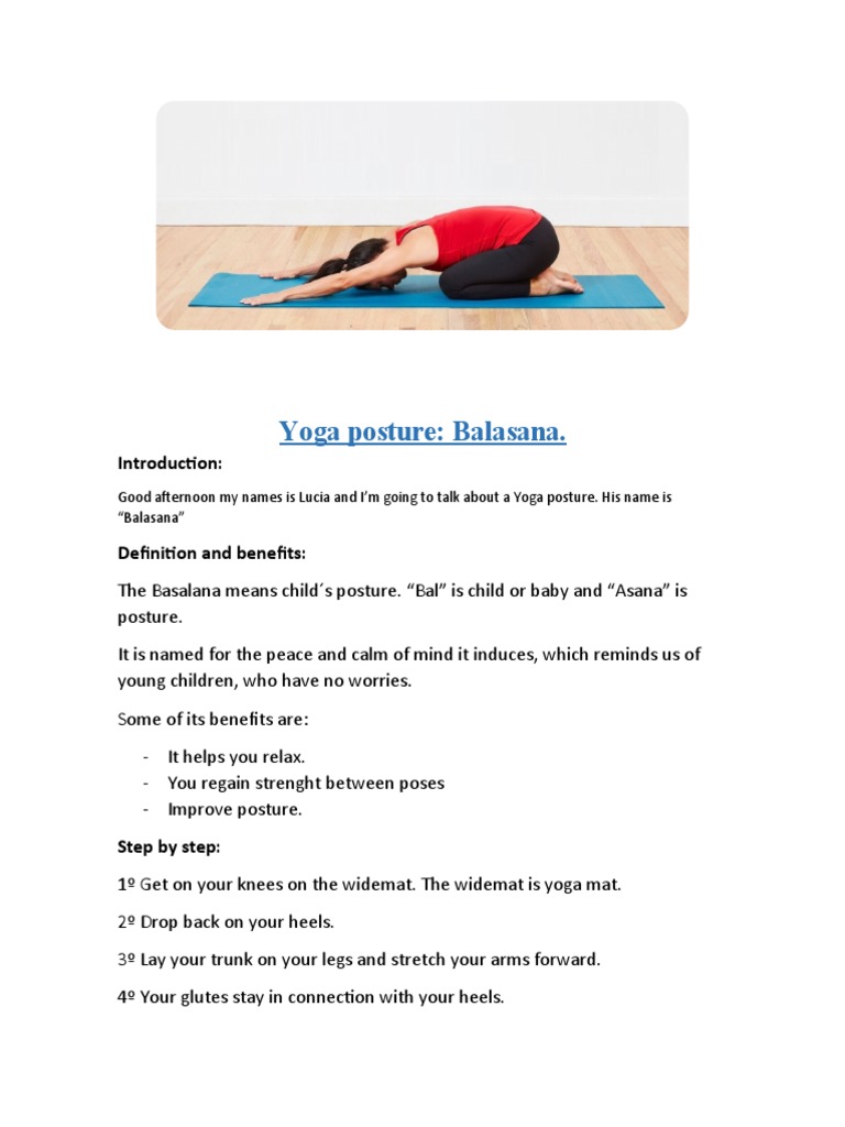 Yoga Posture Balasana Pdf