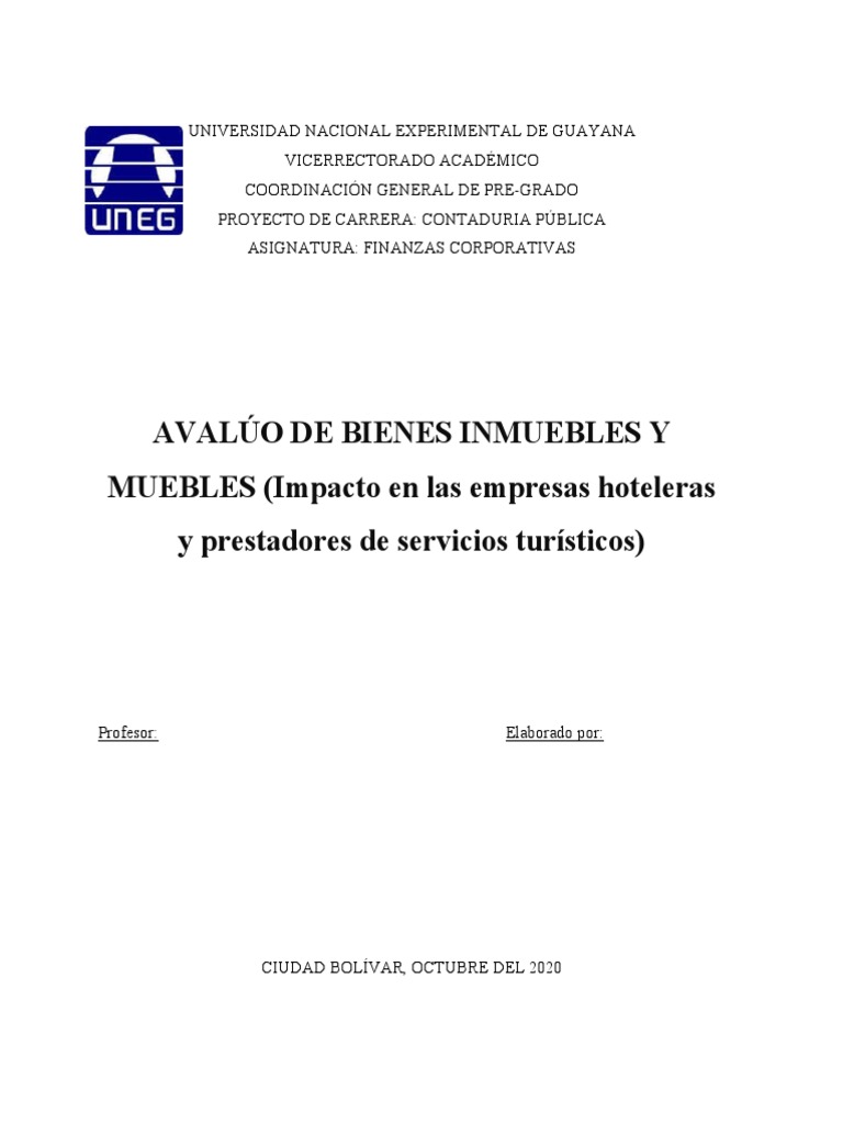 Avalúo de Bienes Inmuebles y Muebles | PDF | Valoración (Finanzas ...