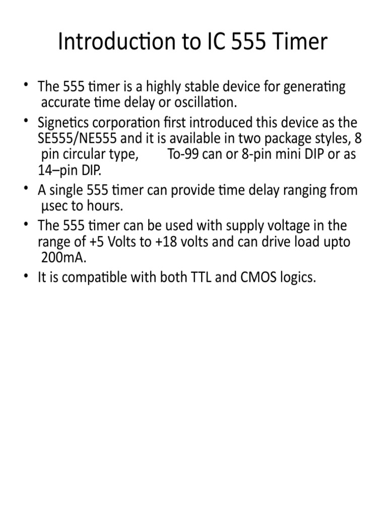 Introduction To IC 555 Timer | PDF | Detector (Radio) | Computer ...