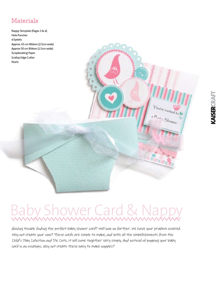 DIY Baby Shower Card & Nappy Craft | PDF | Scrapbooking | Paper