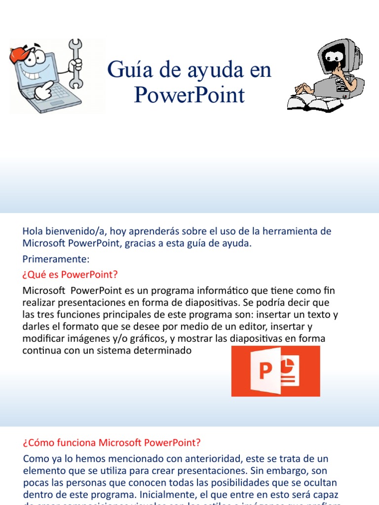 Guía de Ayuda en PowerPoint | PDF | Microsoft PowerPoint | Informática