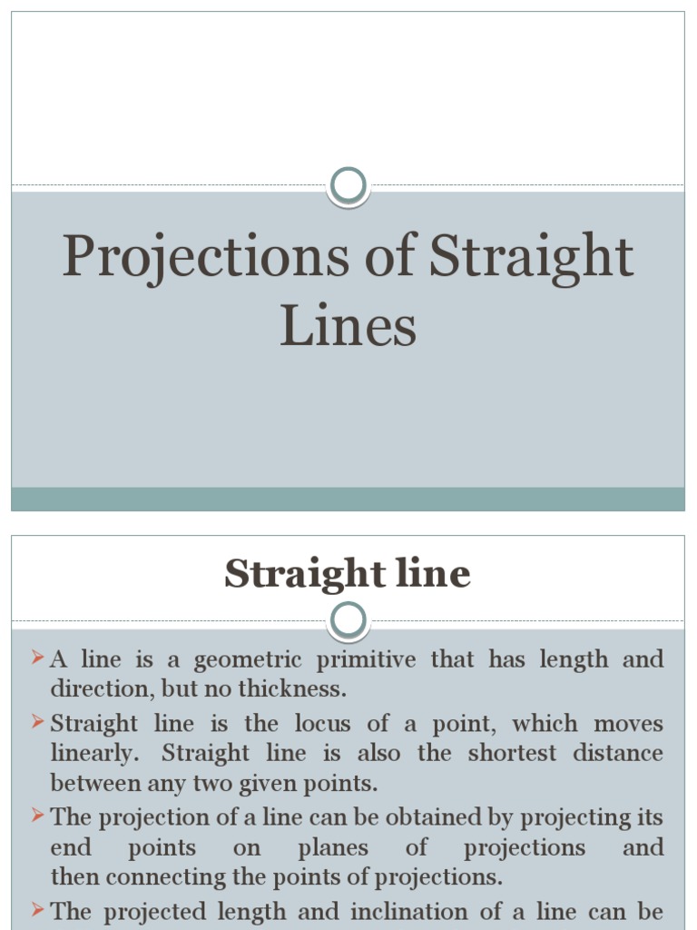 Projections of Straight Lines | PDF | Line (Geometry) | Plane (Geometry)