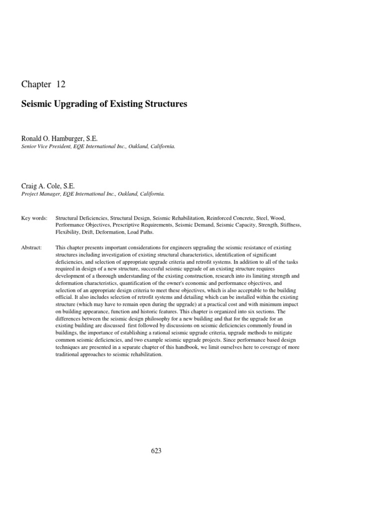 Chapter 12-Seismic Upgrading of Existing Structures PDF | PDF | Strength Of Materials | Beam ...