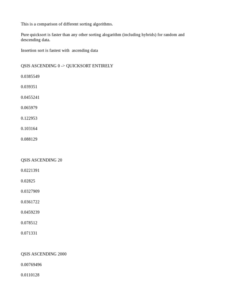 Sorting Report | PDF | Computer Programming | Computing Sorting Report | PDF | Computer Programming | Computing