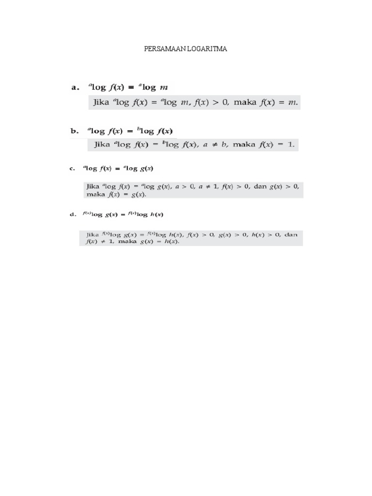 Persamaan Logaritma | PDF | Metode & Bahan Ajar | Komputer