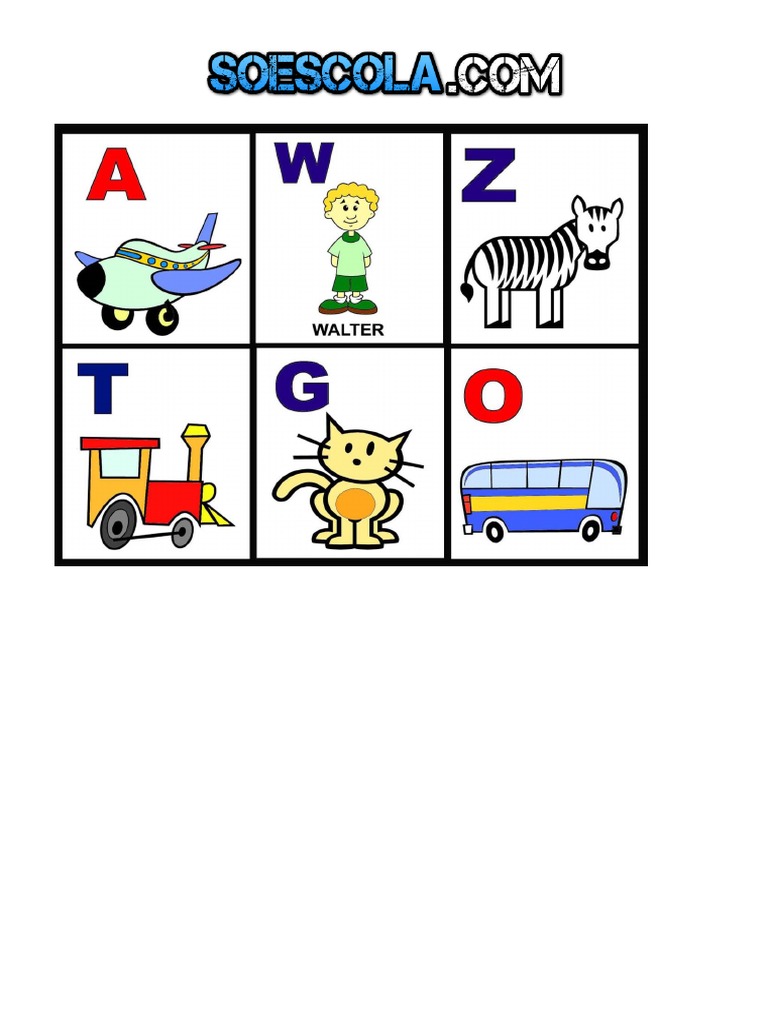 Bingo - Alfabeto Ilustrado - Cartelas 30 PDF | PDF