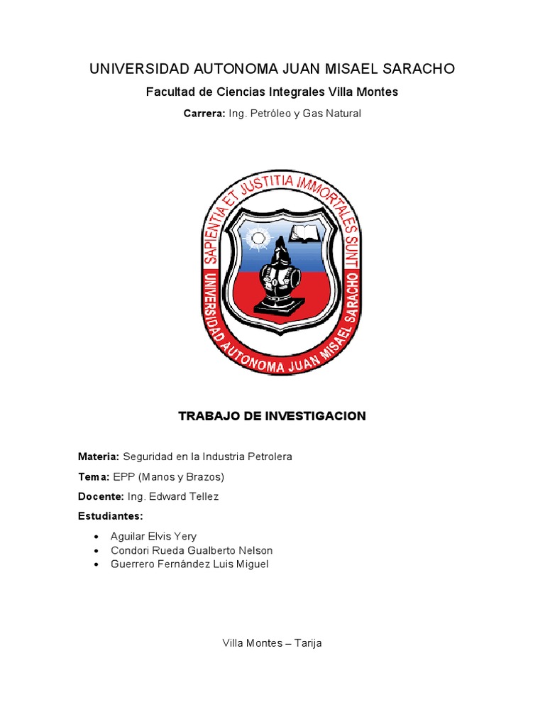 EPP para Manos y Brazos en Seguridad Industrial | PDF | Guante ...