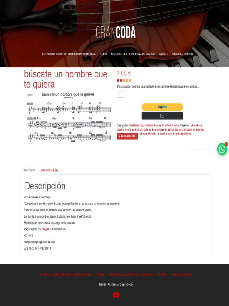 Búscate Un Hombre Que Te Quiera - Partituras Gran Coda | PDF