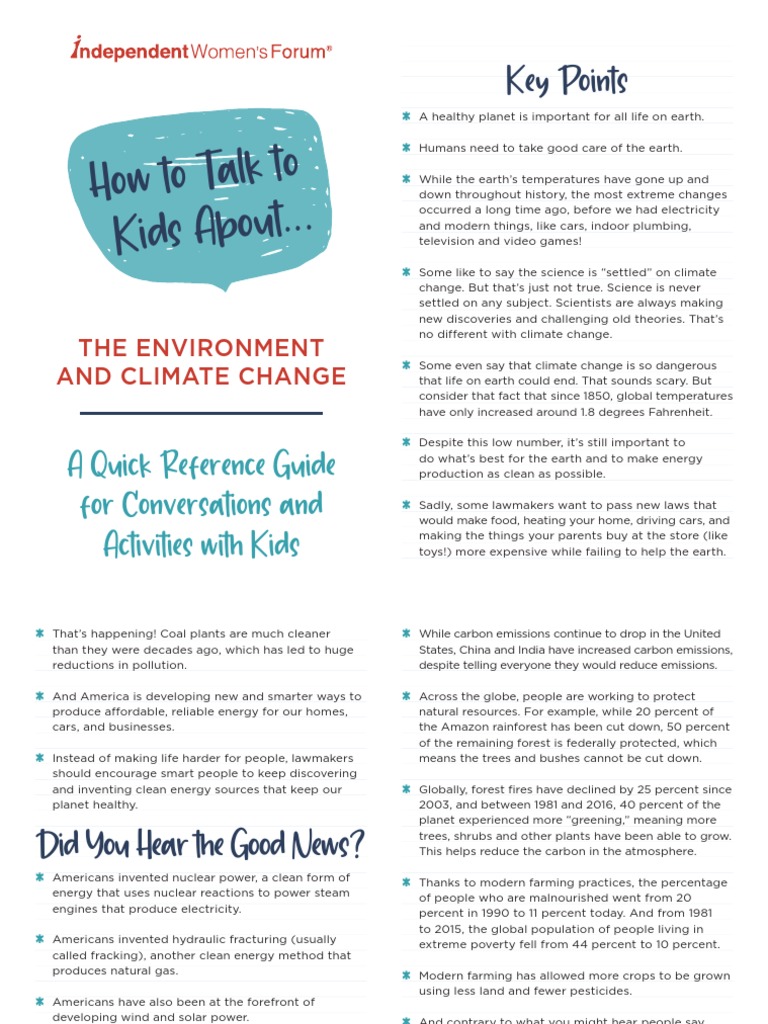 How To Talk To Kids About The Environment and Climate Change | PDF ...