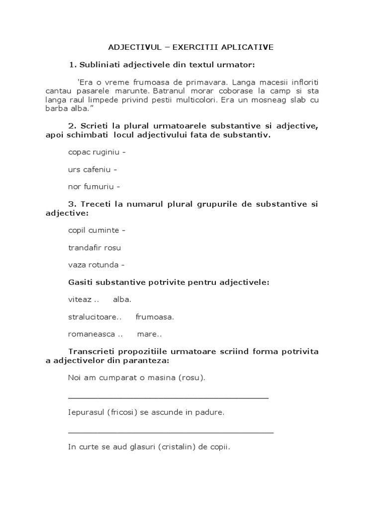 Adjectivul | PDF