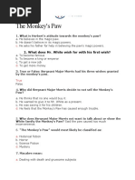 Monkeys Paw Comp Questions | PDF