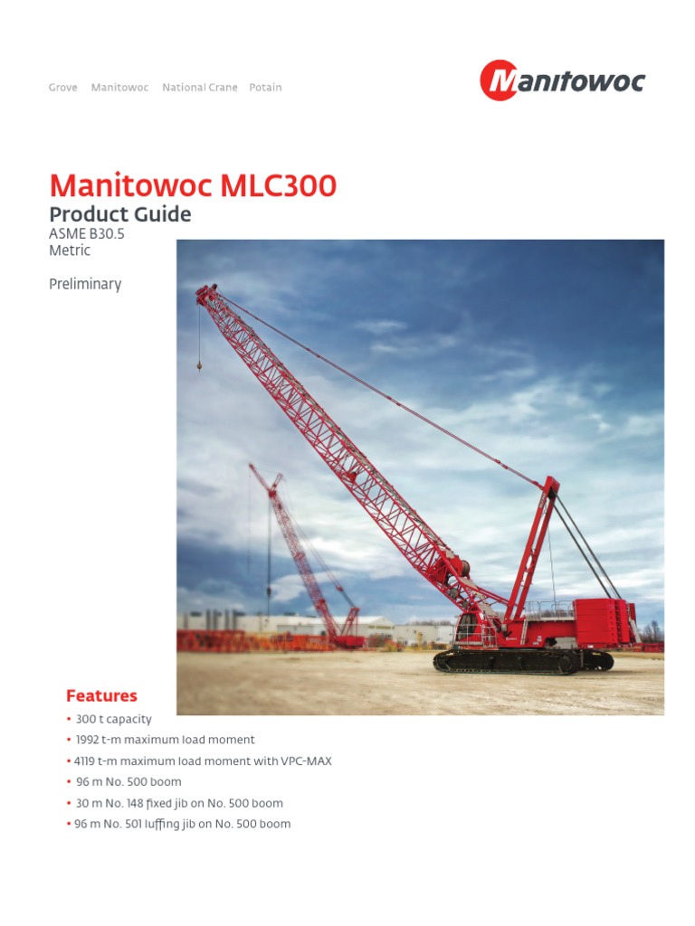 Manitowoc MLC300: Product Guide | PDF | Crane (Machine) | Vehicles
