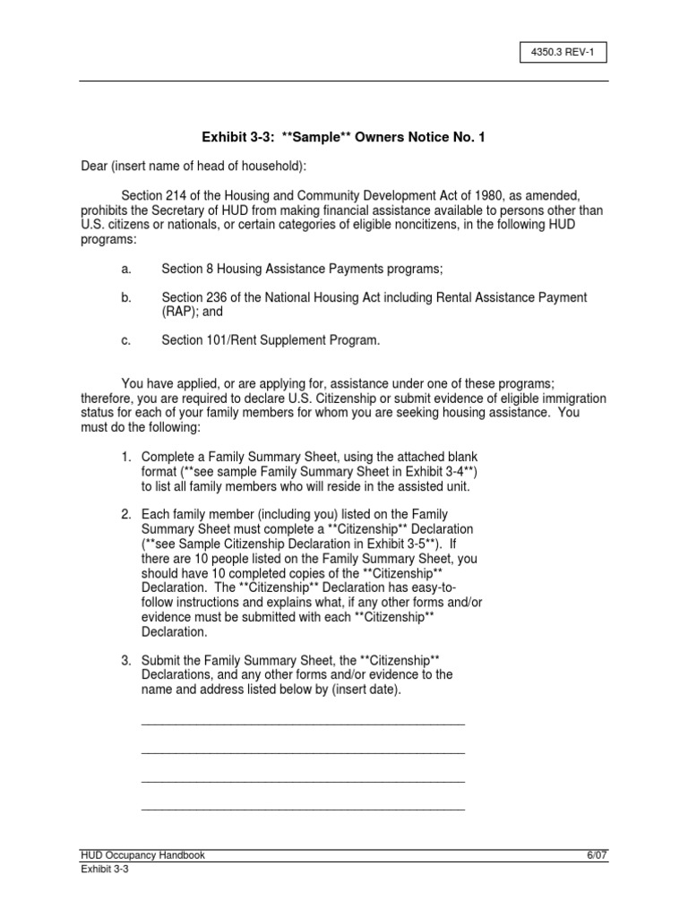 Exhibit 3-3: Sample Owners Notice No. 1 | PDF | United States ...