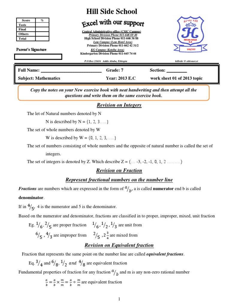 Grade 7 Mathematics R01 | PDF | Integer | Numbers