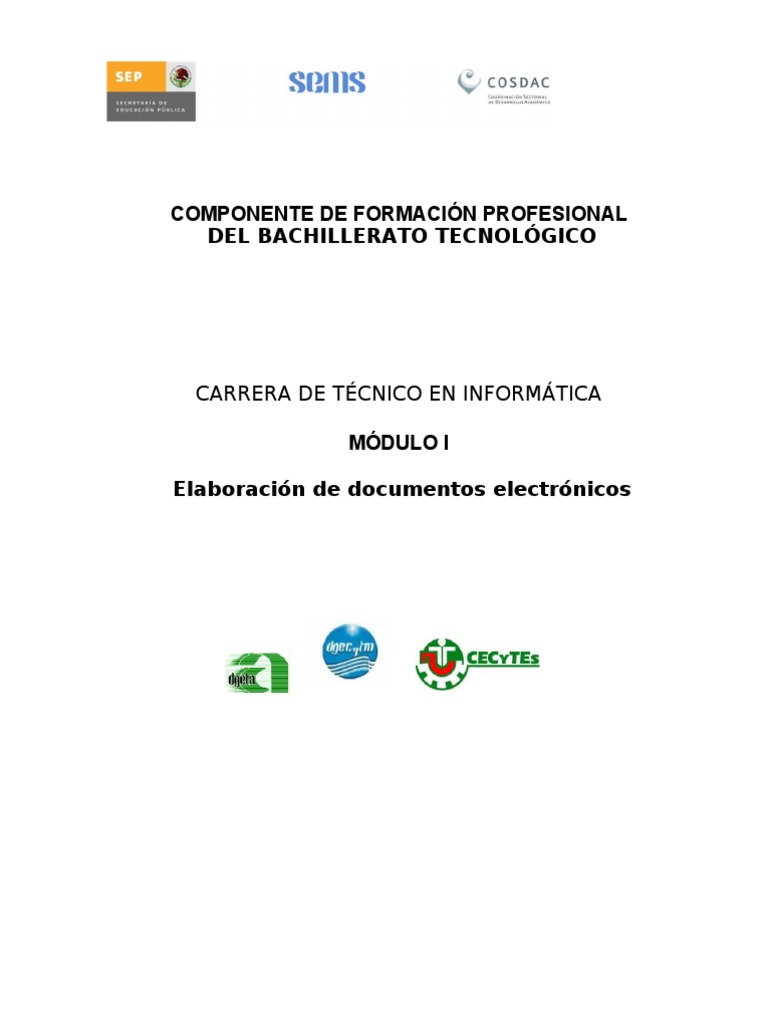 Programa Del Submodulo Operación de Equipo de Computo | PDF | Desarrollo profesional | Evaluación