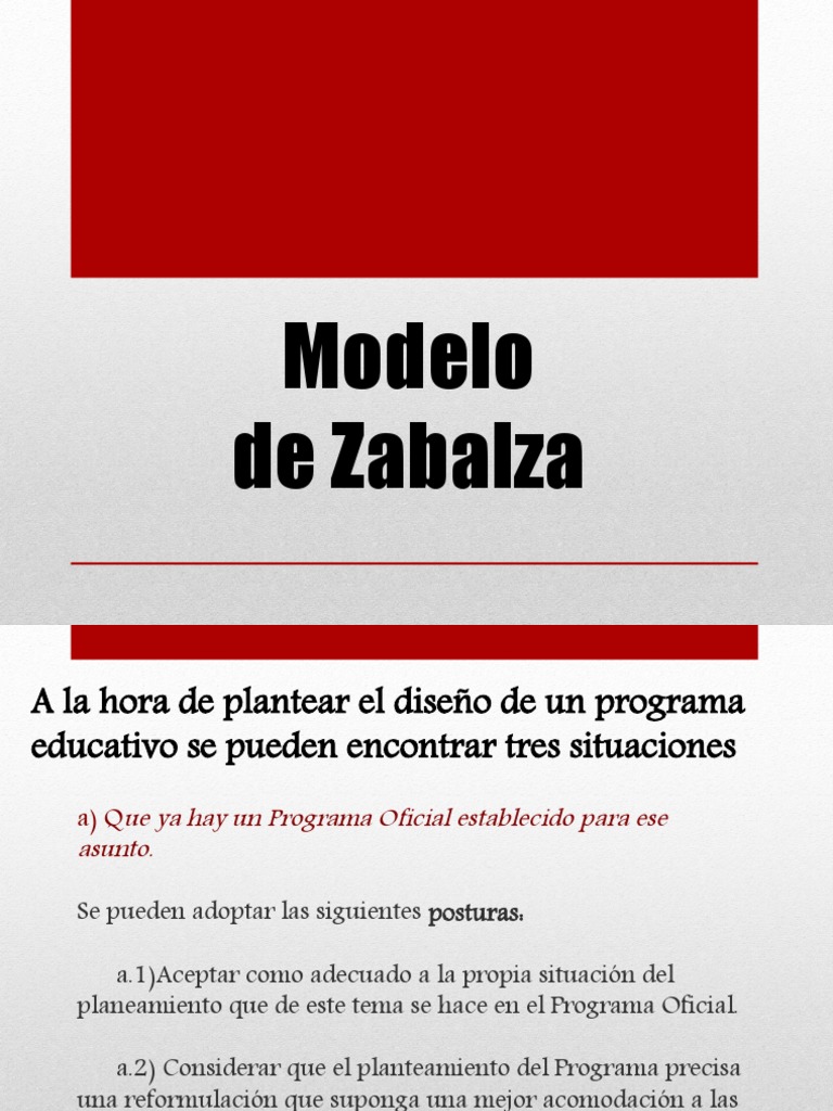 Modelo de Zabalza | PDF | Evaluación | La naturaleza humana
