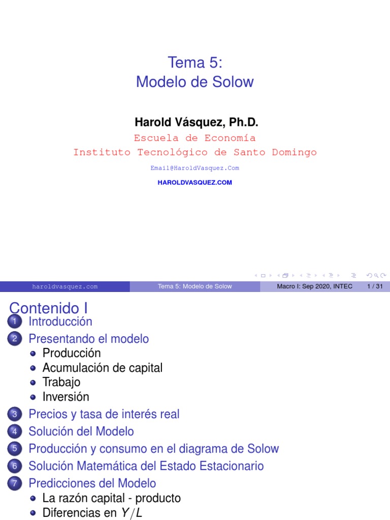 Presentación Modelo de Solow PDF | PDF | Crecimiento económico ...