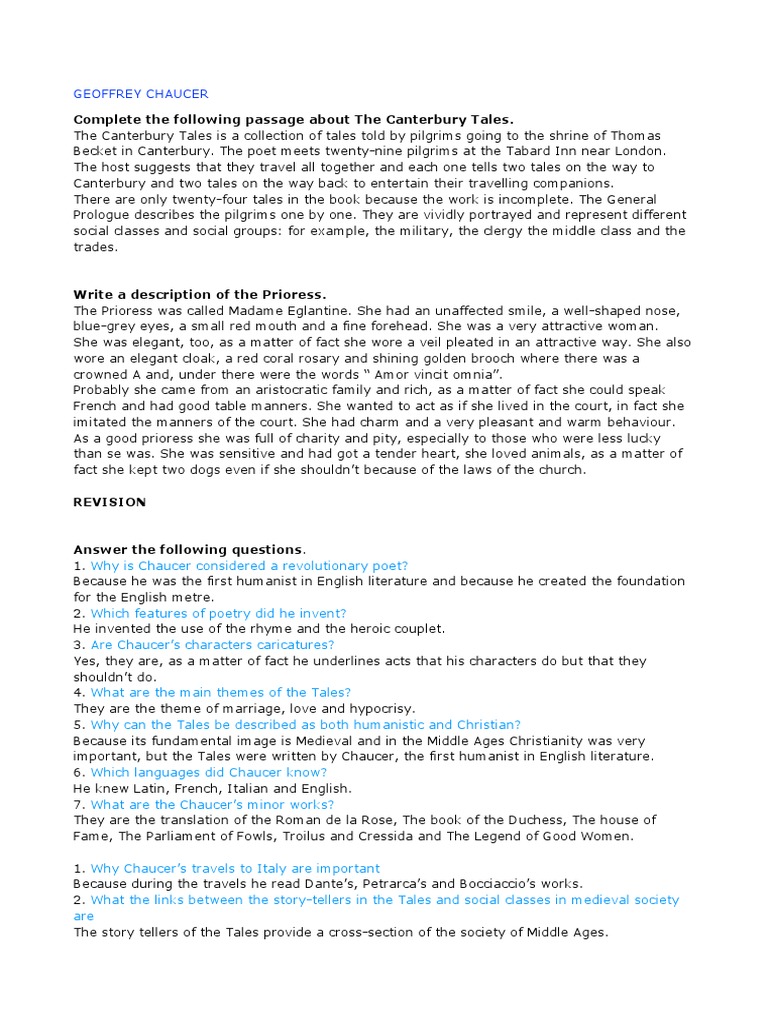 Geoffrey Chaucer | PDF | Geoffrey Chaucer | The Canterbury Tales