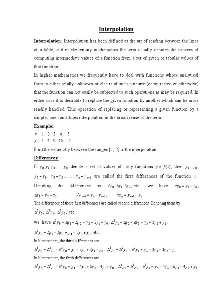 Interpolation PDF | PDF | Interpolation | Function (Mathematics)