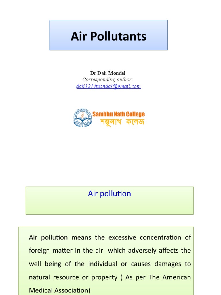 An In-Depth Look at Air Pollutants: Their Sources, Classifications ...