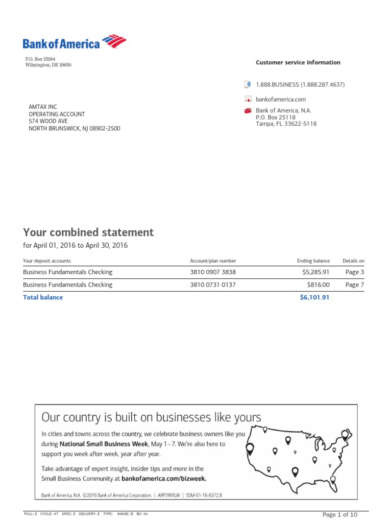 BOA Statement PDF | PDF | Overdraft | Transaction Account