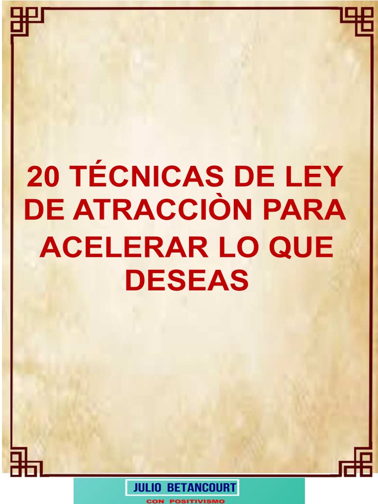 20 Tecnicas De La Ley De Atraccion Pdf Gratitud Agua