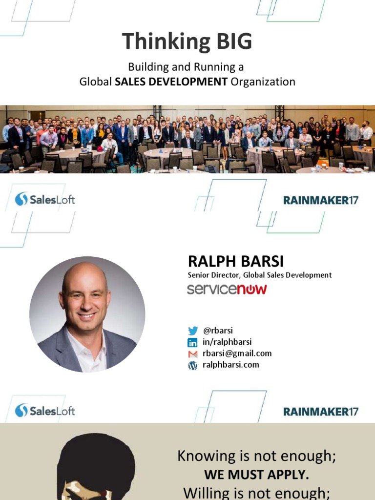Thinking BIG: Building and Running A Global SALES DEVELOPMENT ...