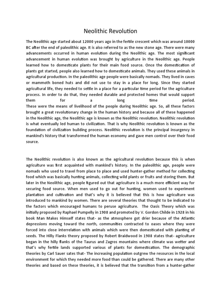 Neolithic Revolution | PDF | Domestication | Agriculture