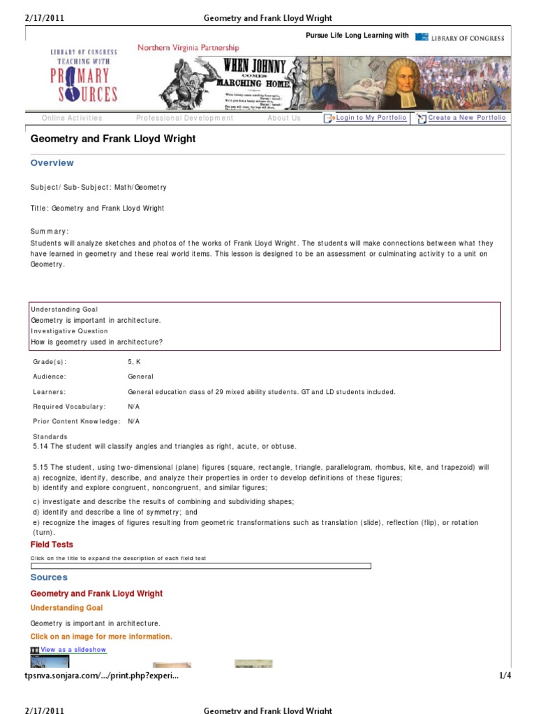 Geometry and Frank Lloyd Wright | PDF | Geometry | Cognition