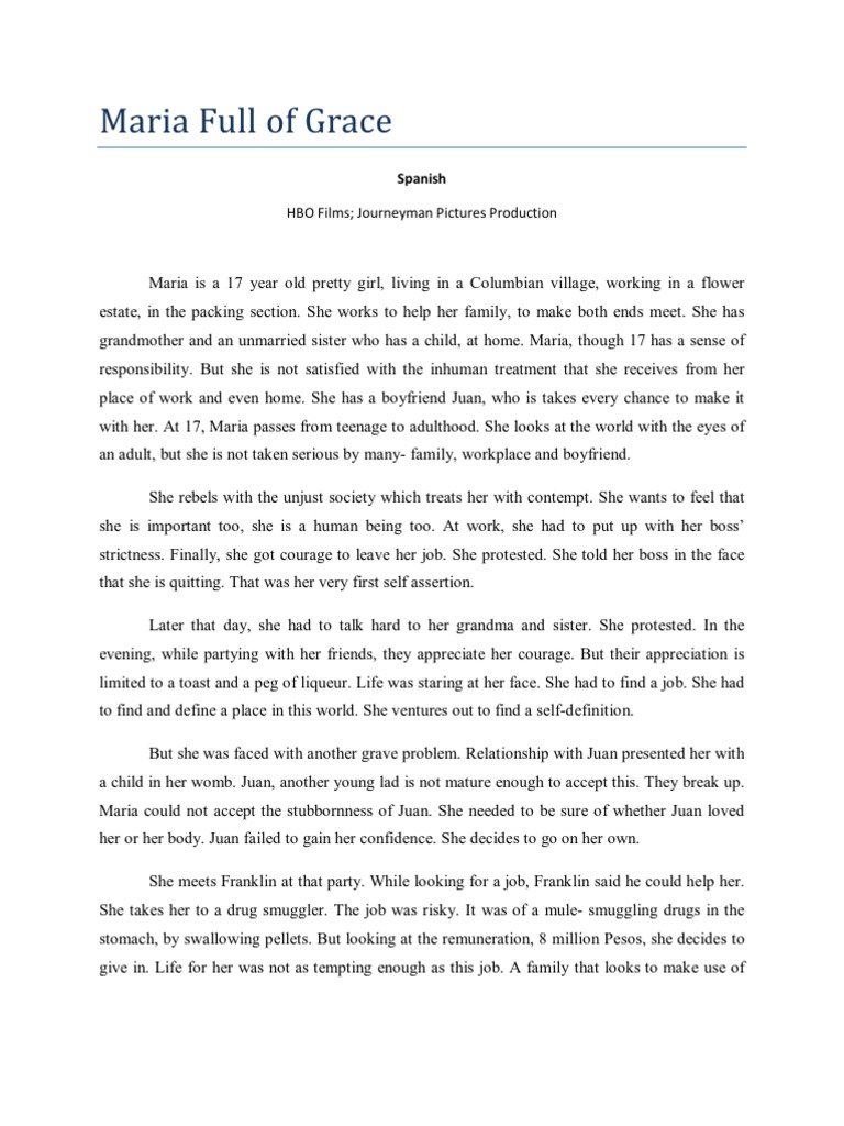 Maria Full of Grace | PDF